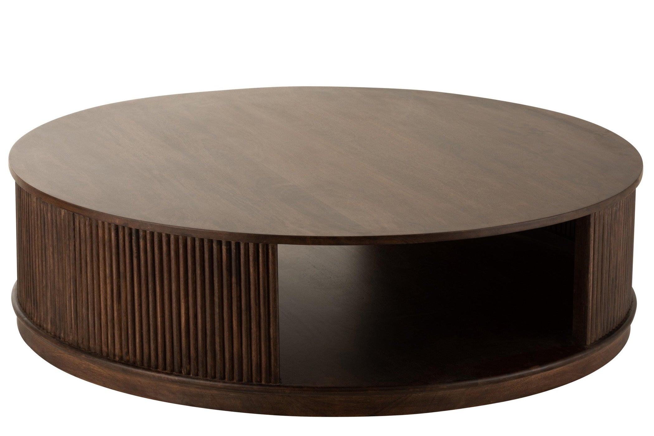 REYI runde, dunkelbraune Couchtisch aus Mangoholz – Atelier Gusto